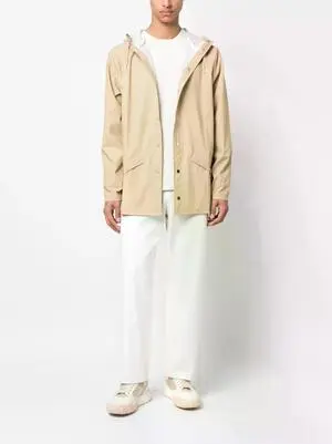 Rains Hooded Waterproof Jacket - Neutrals