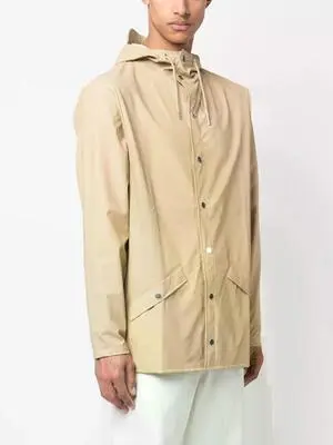 Rains Hooded Waterproof Jacket - Neutrals