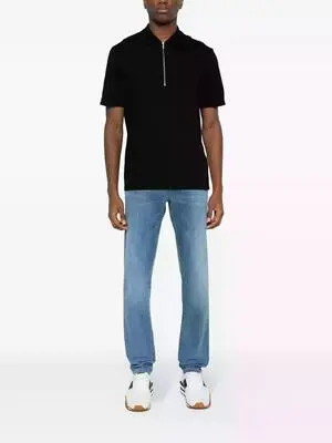 Incotex Logo-patch Tapered Jeans - Blue