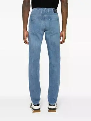 Incotex Logo-patch Tapered Jeans - Blue