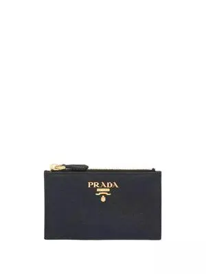 Prada Saffiano-leather Card Holder - Black