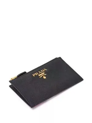 Prada Saffiano-leather Card Holder - Black