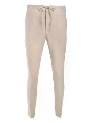 120% Lino Drawstring-waist Trousers