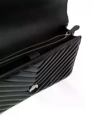 Pinko Medium Love Bag One Shoulder Bag In Quilted Nappa Leather With Chevron Pattern - Black