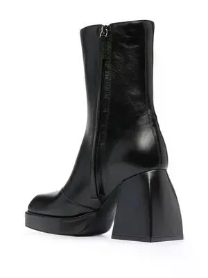 NODALETO Block-heel Leather Boots