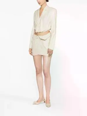 Jacquemus Bahia Twist-detail Miniskirt - Neutrals