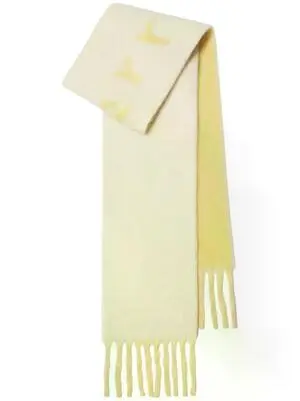 Burberry Logo-intarsia Reversible Scarf - Yellow