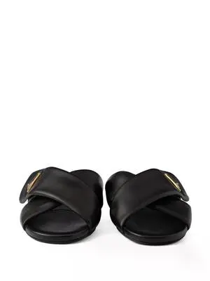 Prada Padded Nappa Leather Slides - Black