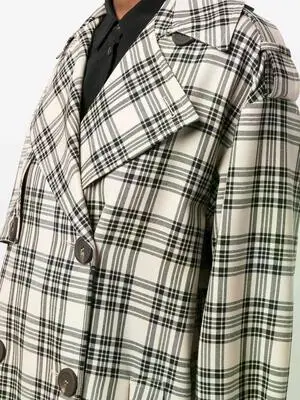 Sportmax Check-pattern Virgin Wool Belted Coat