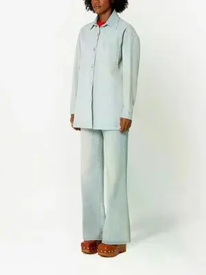 AMI Paris Logo-print Denim Overshirt