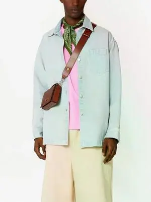 AMI Paris Logo-print Denim Overshirt