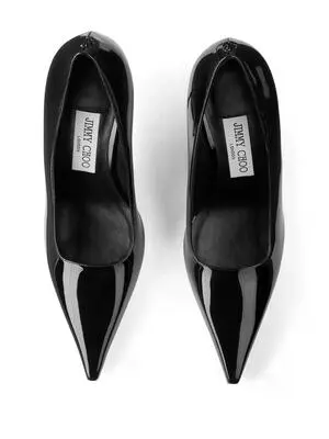 JIMMY CHOO Ixia 95mm Patent Leather Pointed Toe Pumps - Black