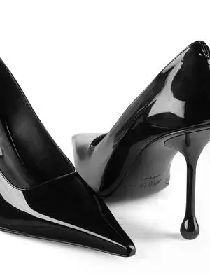 JIMMY CHOO Ixia 95mm Patent Leather Pointed Toe Pumps - Black