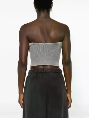 DIESEL® Ribbed Bandeau With Oval D Logo Plaque - Grey