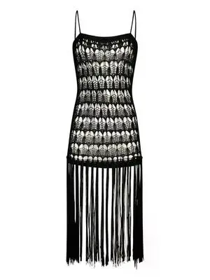 PARAMIDONNA Dahlia Crochet Beach Dress - Black