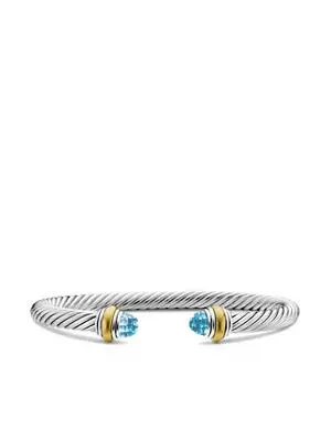 David Yurman 14kt Yellow Gold And Sterling Classic Cable Bracelet - Silver