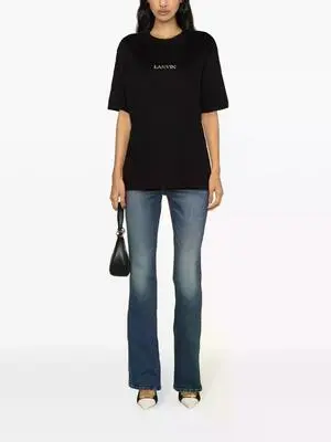 LANVIN Logo-embroidered Cotton T-shirt