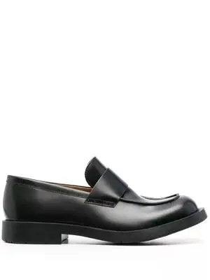 Camper Square-toe Leather Loafers - Black