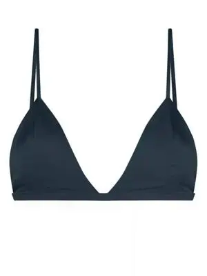 Kiki De Montparnasse Triangle-cup Silk Bra - Blue