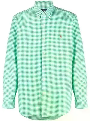 Polo Ralph Lauren Embroidered-logo Checked Shirt - Green