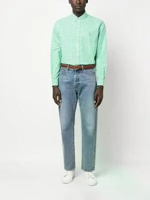 Polo Ralph Lauren Embroidered-logo Checked Shirt - Green