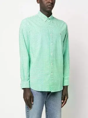 Polo Ralph Lauren Embroidered-logo Checked Shirt - Green