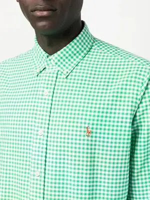 Polo Ralph Lauren Embroidered-logo Checked Shirt - Green