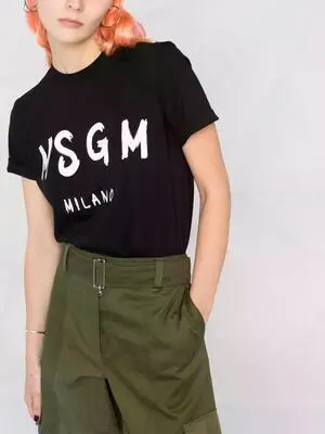 MSGM Logo-print Short-sleeved T-shirt - Black