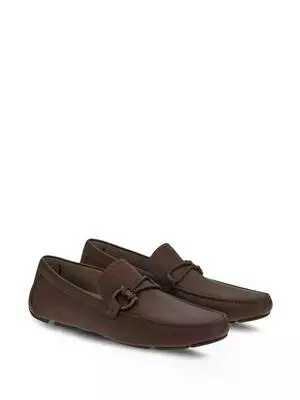 FERRAGAMO Gancini Ornament Driver Loafers