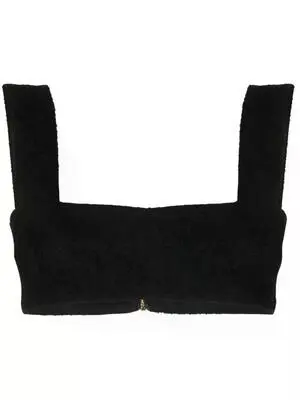 PATOU Square-neck Tweed Crop Top