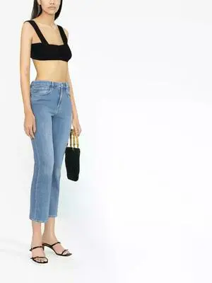 PATOU Square-neck Tweed Crop Top