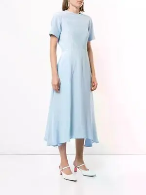 MACGRAW Tie Back Midi Dress - Blue