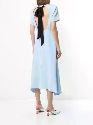 MACGRAW Tie Back Midi Dress - Blue
