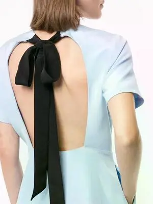 MACGRAW Tie Back Midi Dress - Blue