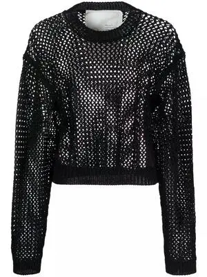 RAMAEL Cotton Open-knit Jumper - Black