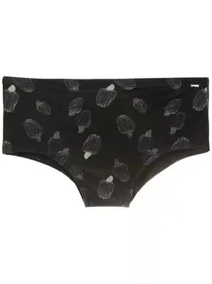 AMIR SLAMA Graphic-print Swim Trunks - Black