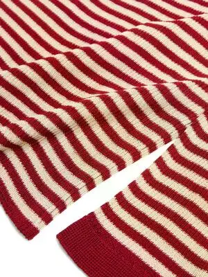 Valentino Garavani Striped Silk Crew Neck Long Sleeve Top