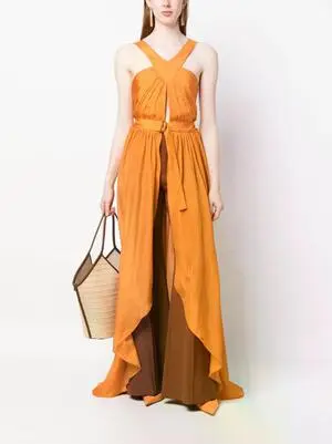 Alberta Ferretti Draped Silk Gown