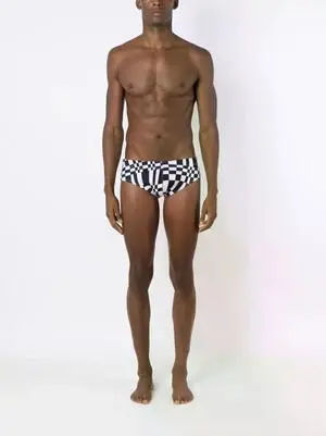 AMIR SLAMA Geometric-print Swim Trunks