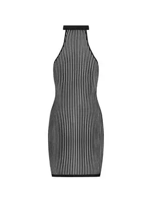 MAISON CLOSE Striped Mini Dress - Black