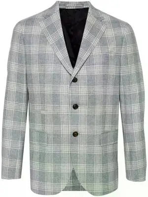Eleventy Checkered Blazer - Blue