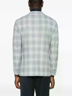 Eleventy Checkered Blazer - Blue