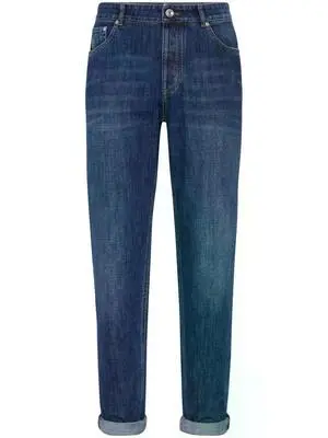 Brunello Cucinelli Mid-rise Tapered Jeans - Blue