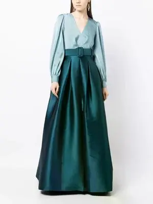 Sachin & Babi Zoe Belted Satin Gown