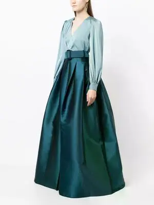 Sachin & Babi Zoe Belted Satin Gown
