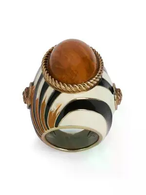 Roberto Cavalli Enameled Metal Ring