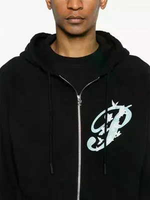 3.PARADIS Embroidered-logo Zip-up Hoodie