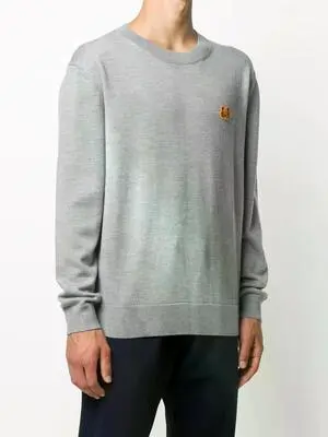 Kenzo Tiger Embroidered Crew Neck Jumper - Grey
