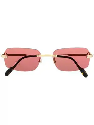 Cartier Rimless Square-frame Sunglasses - Gold