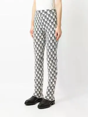 We11Done Logo Pattern Knitted Leggings - White